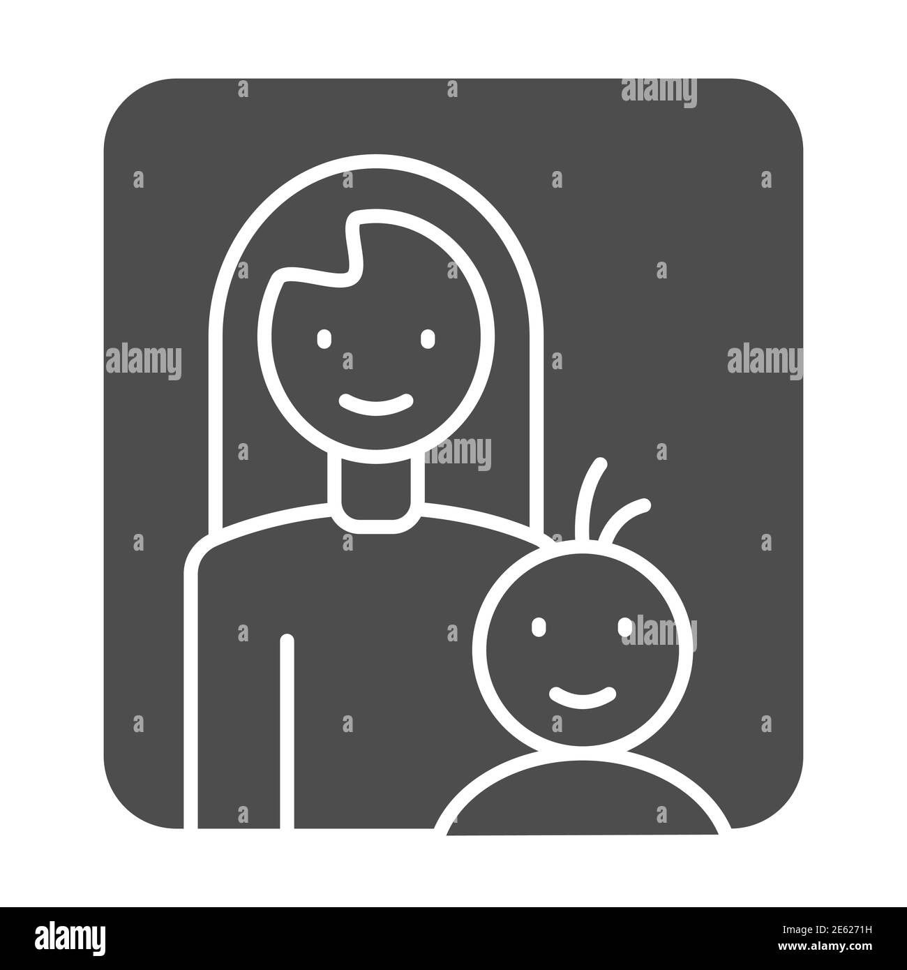 Mother and child solid icon, motherhood concept, mom with her baby sign ...