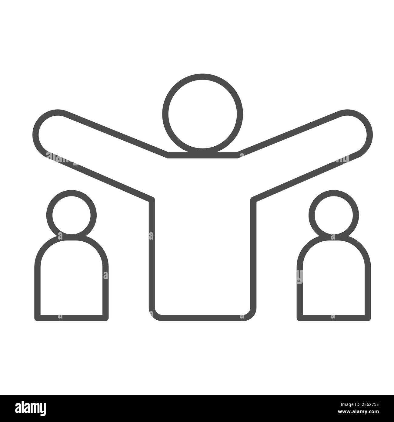 Adult protects children thin line icon, 1st June children protection ...