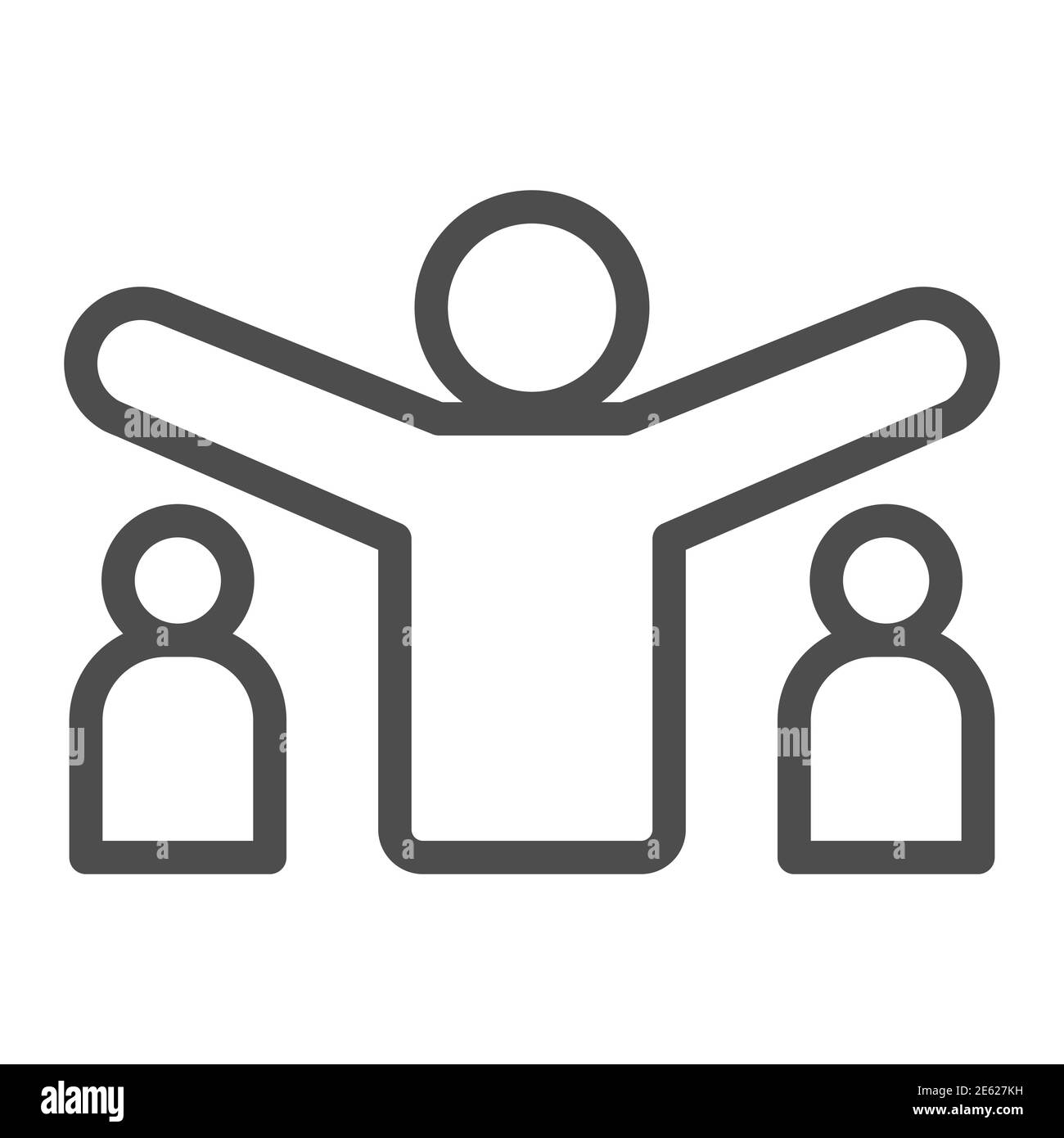 Adult protects children line icon, 1st June children protection day ...