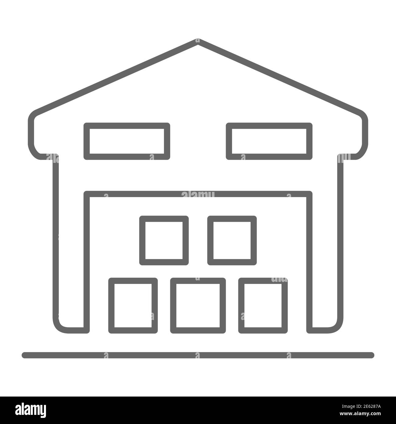 Warehouse thin line icon, logistics symbol, delivery storage vector ...