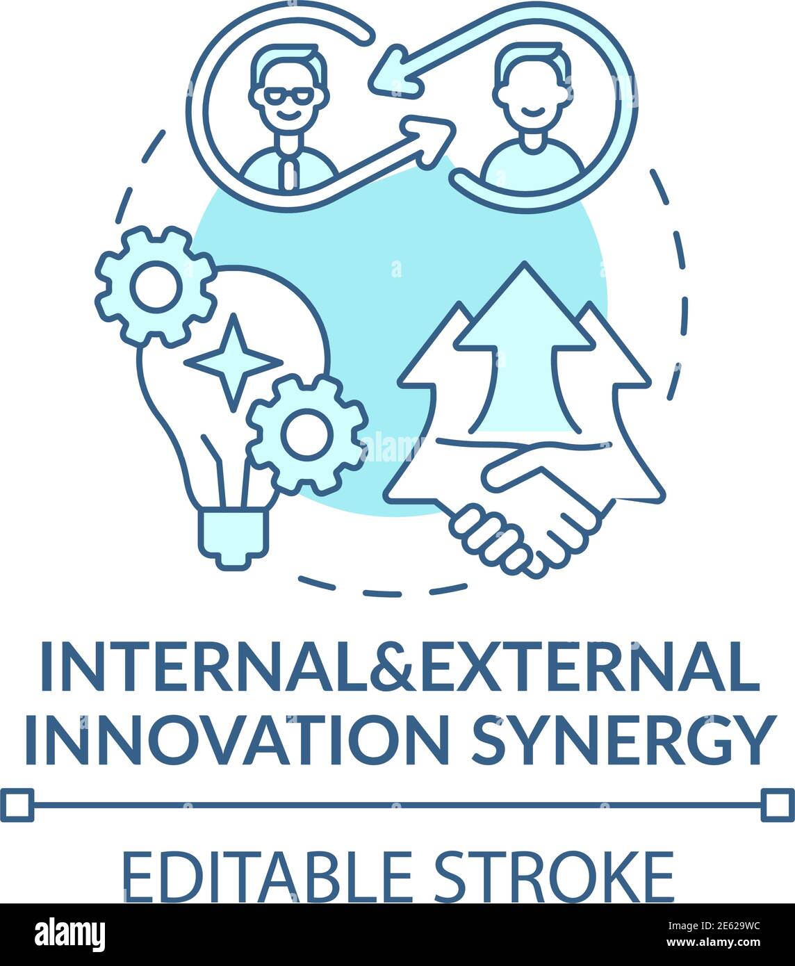 Internal, external innovation synergy concept icon Stock Vector Image ...