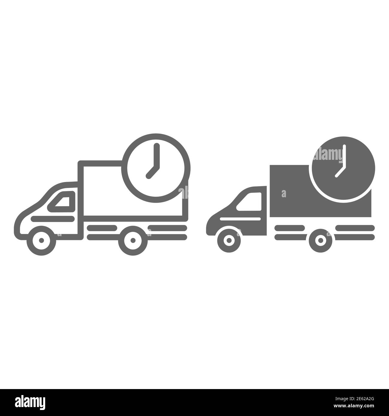 Car delivery line and solid icon, delivery symbol, fast logistic lorry ...