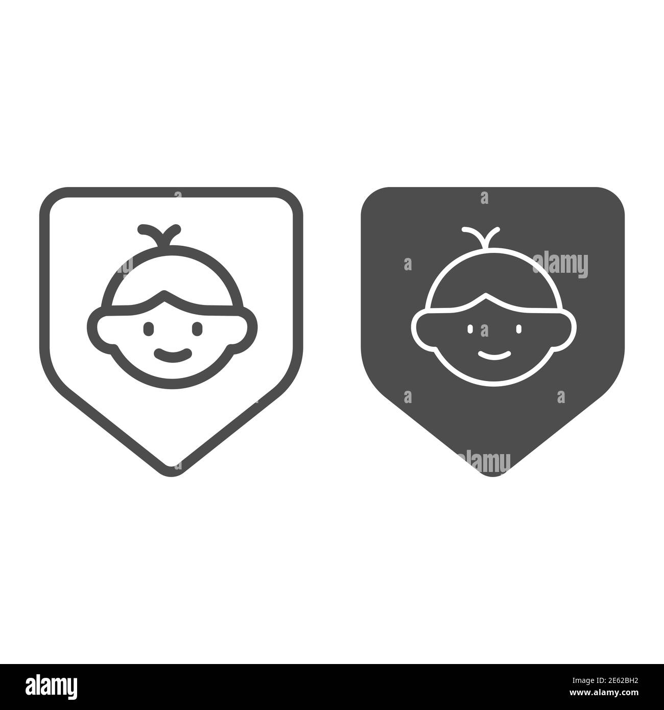 Child under protection line and solid icon, 1st June children ...