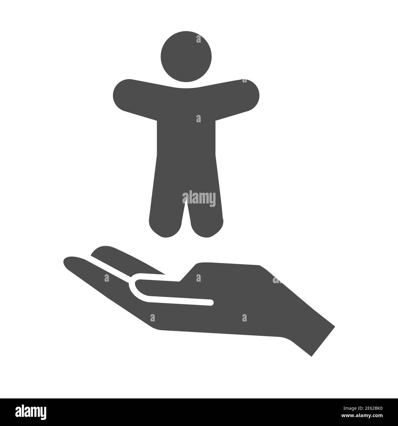 Child on human palm solid icon, 1st June children protection day ...