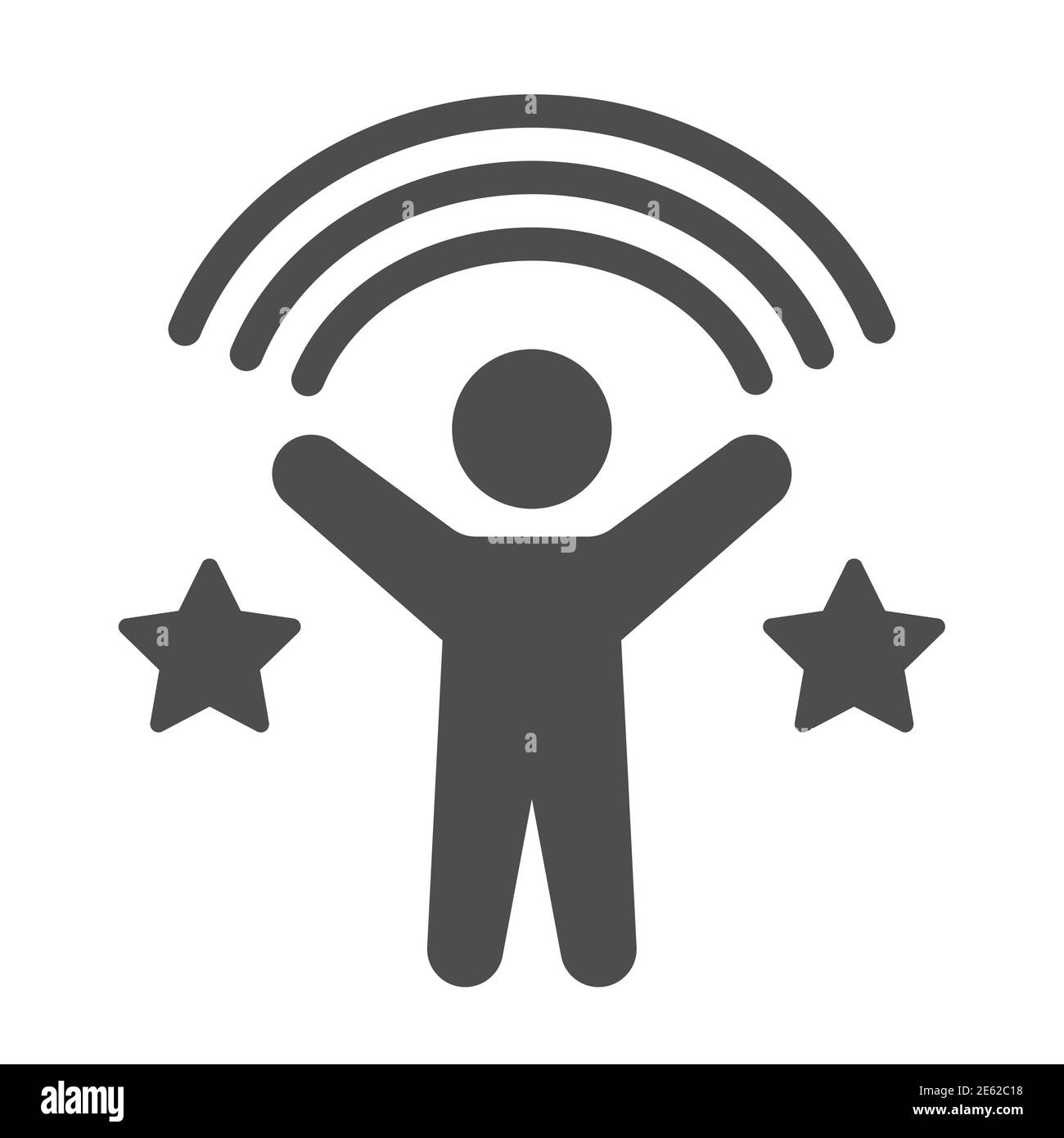 Boy and rainbow solid icon, 1st June children protection day concept ...