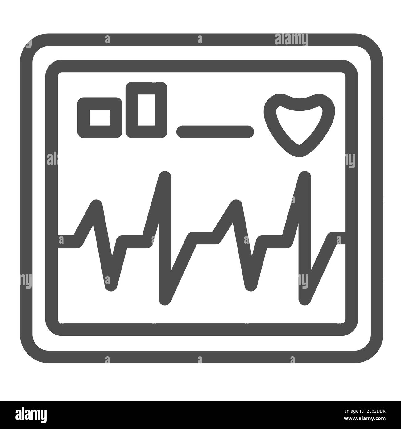 Monitor screen displays heart rate line icon, Healthcare concept ...