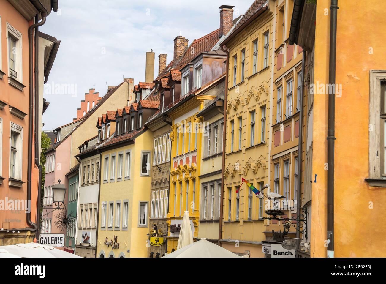 historical old houses in the center of bamberg in germany in the summer ...