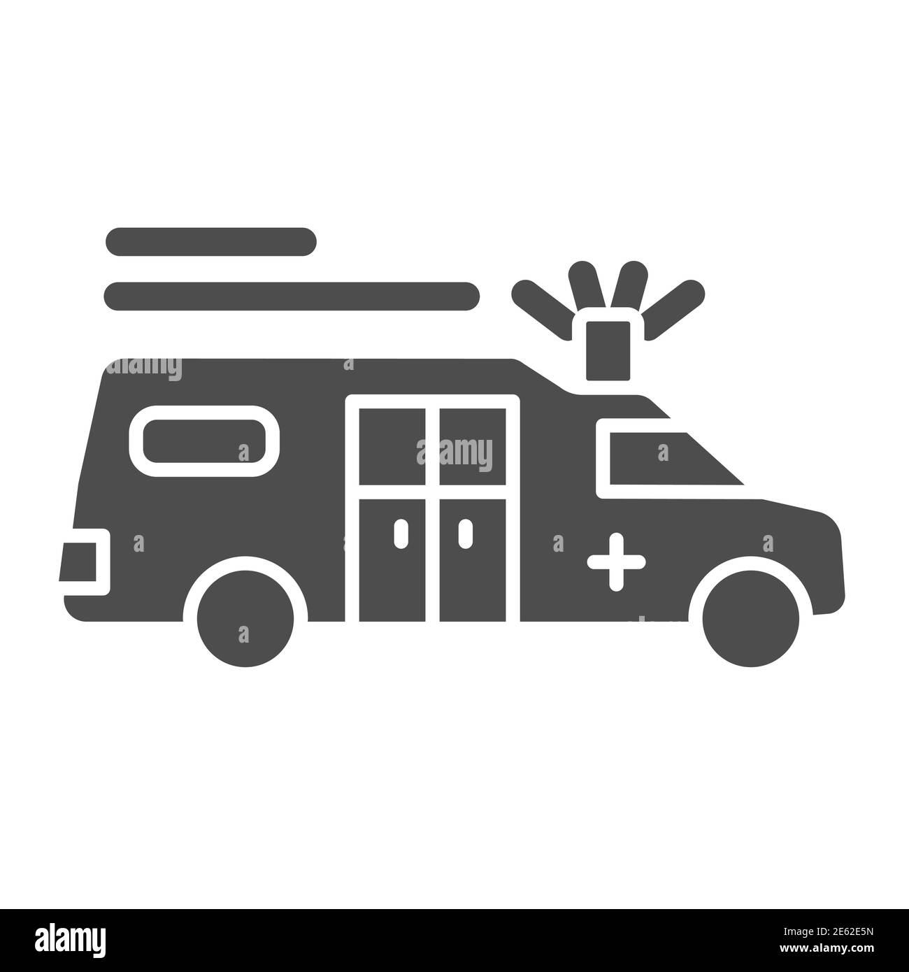 Ambulance emergency solid icon, medical concept, urgent transportation ...