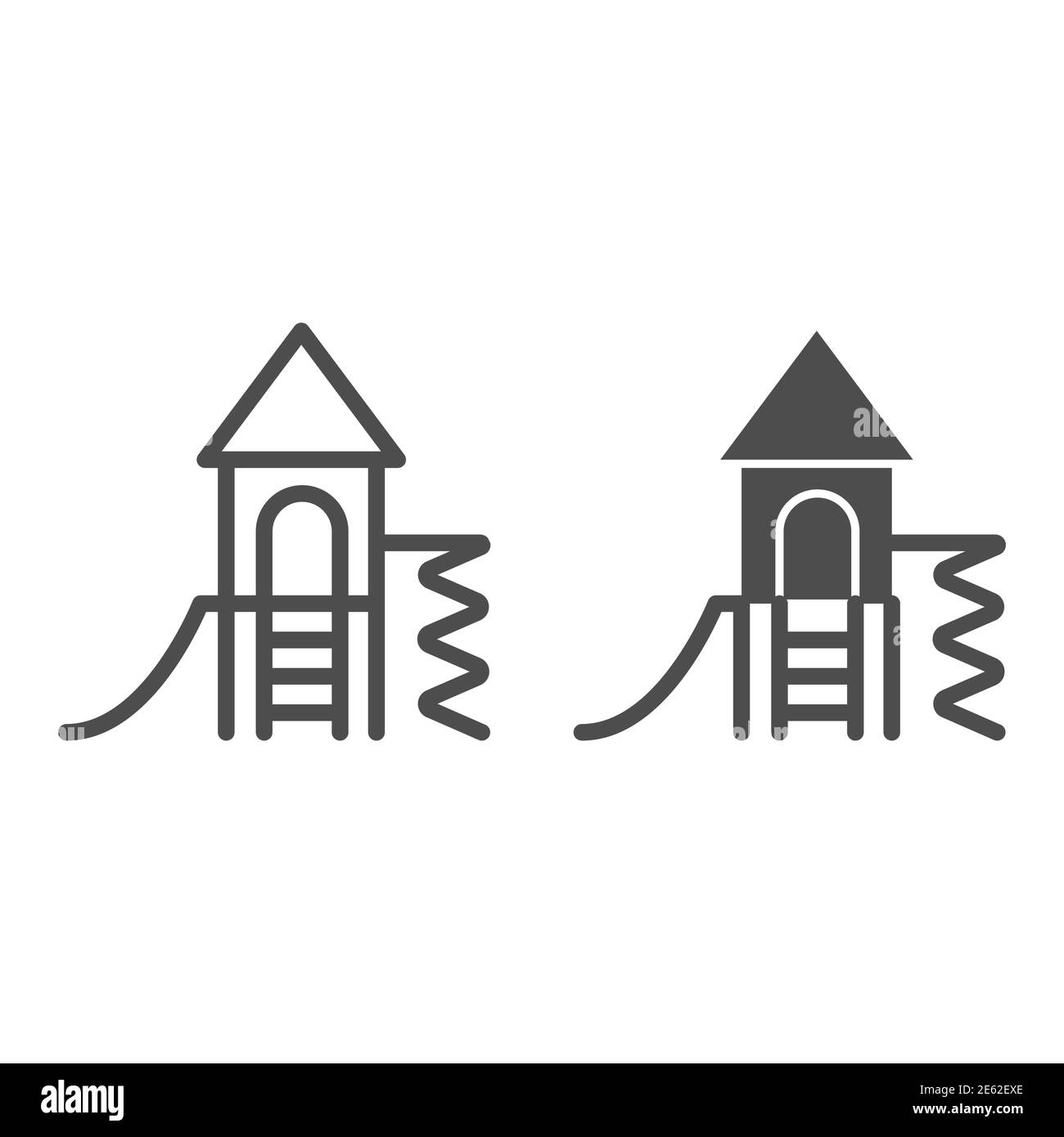 Playground for children line and solid icon, Kindergarten concept, Play ...