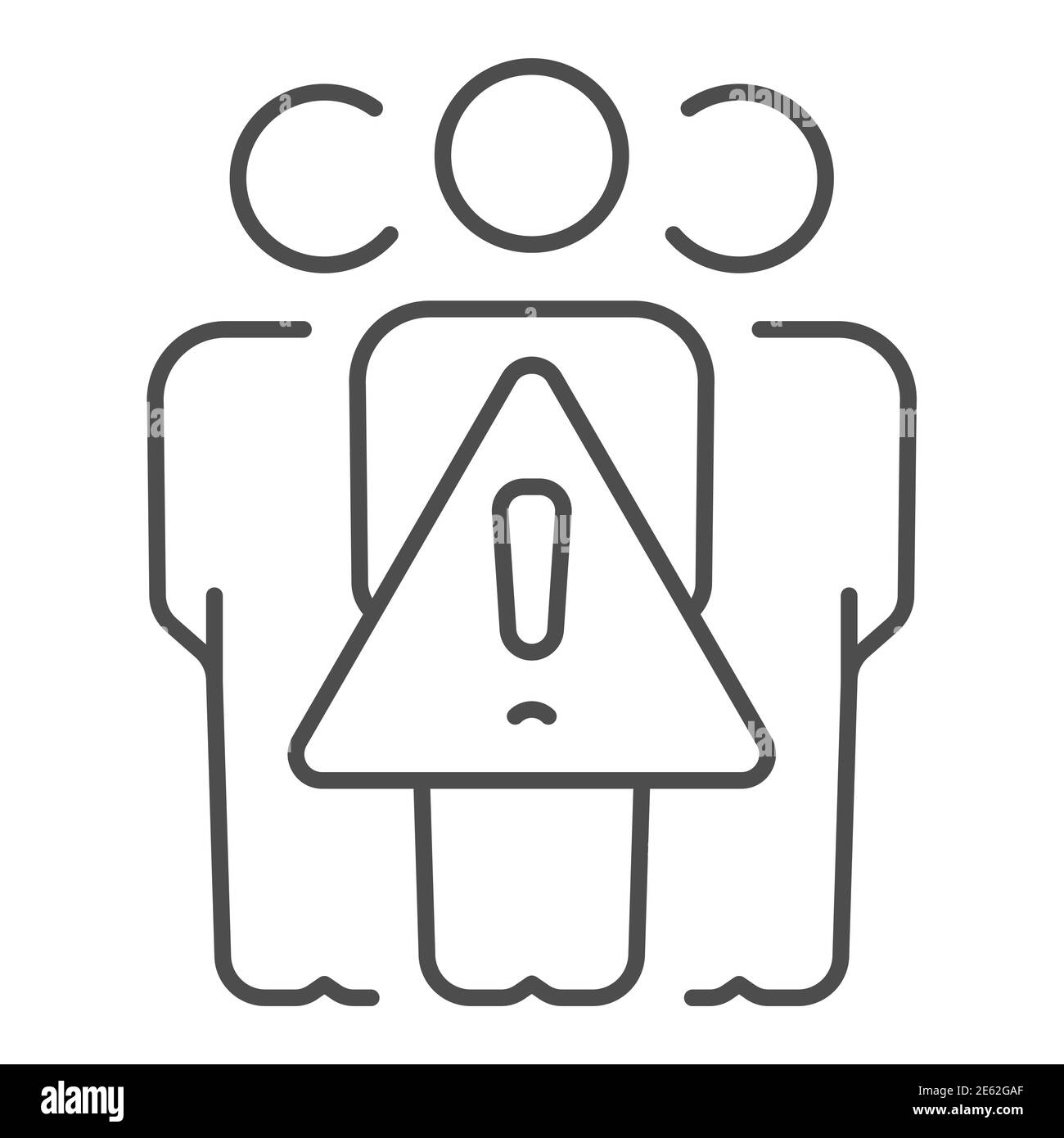 Avoid crowds thin line icon, Coronavirus prevention concept, Keep ...