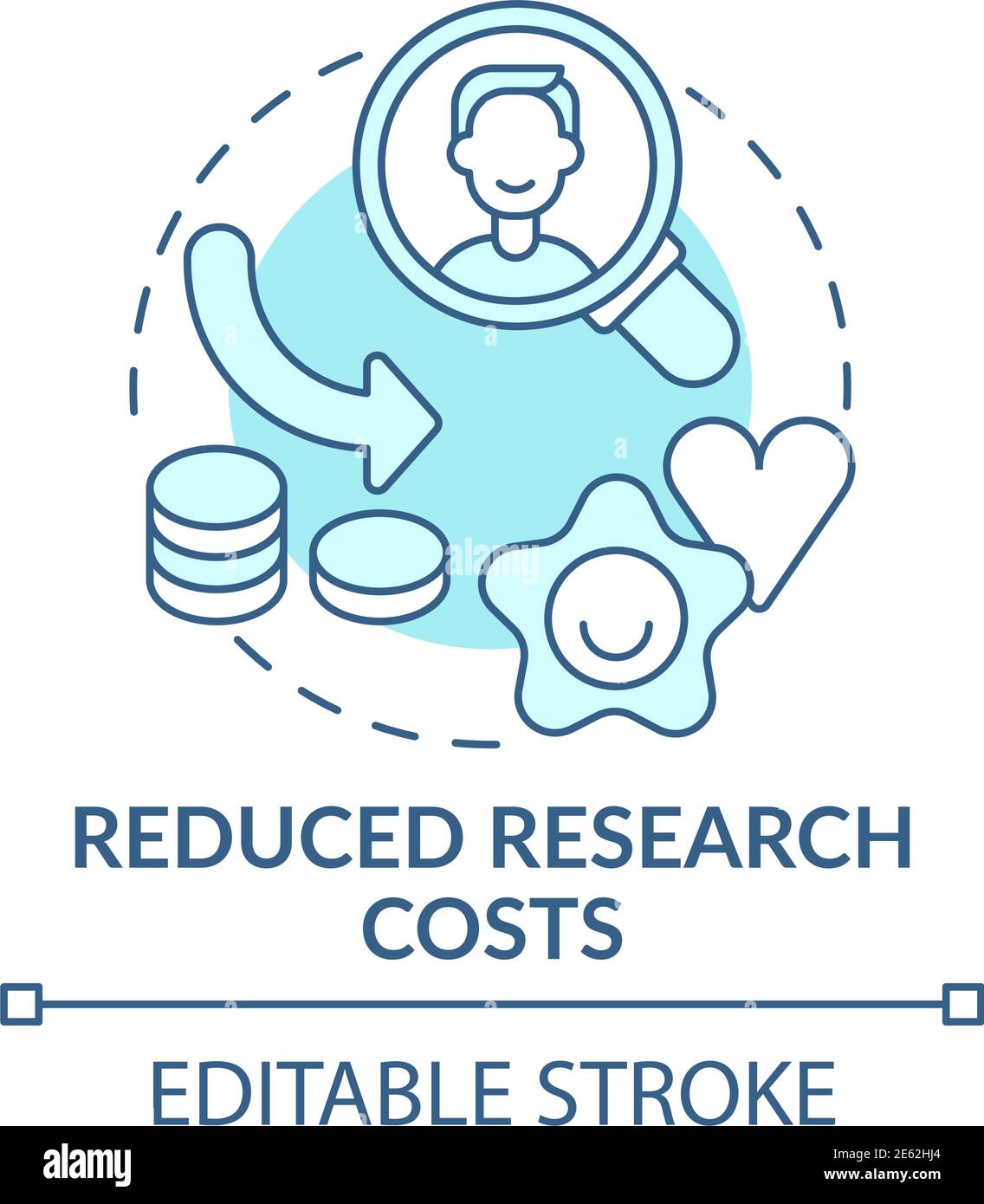 Reduced research costs concept icon Stock Vector Image & Art - Alamy