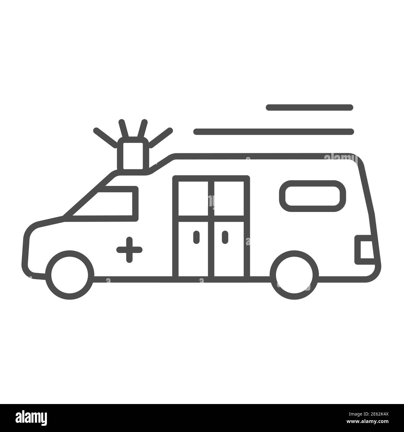Ambulance emergency thin line icon, medical concept, urgent ...