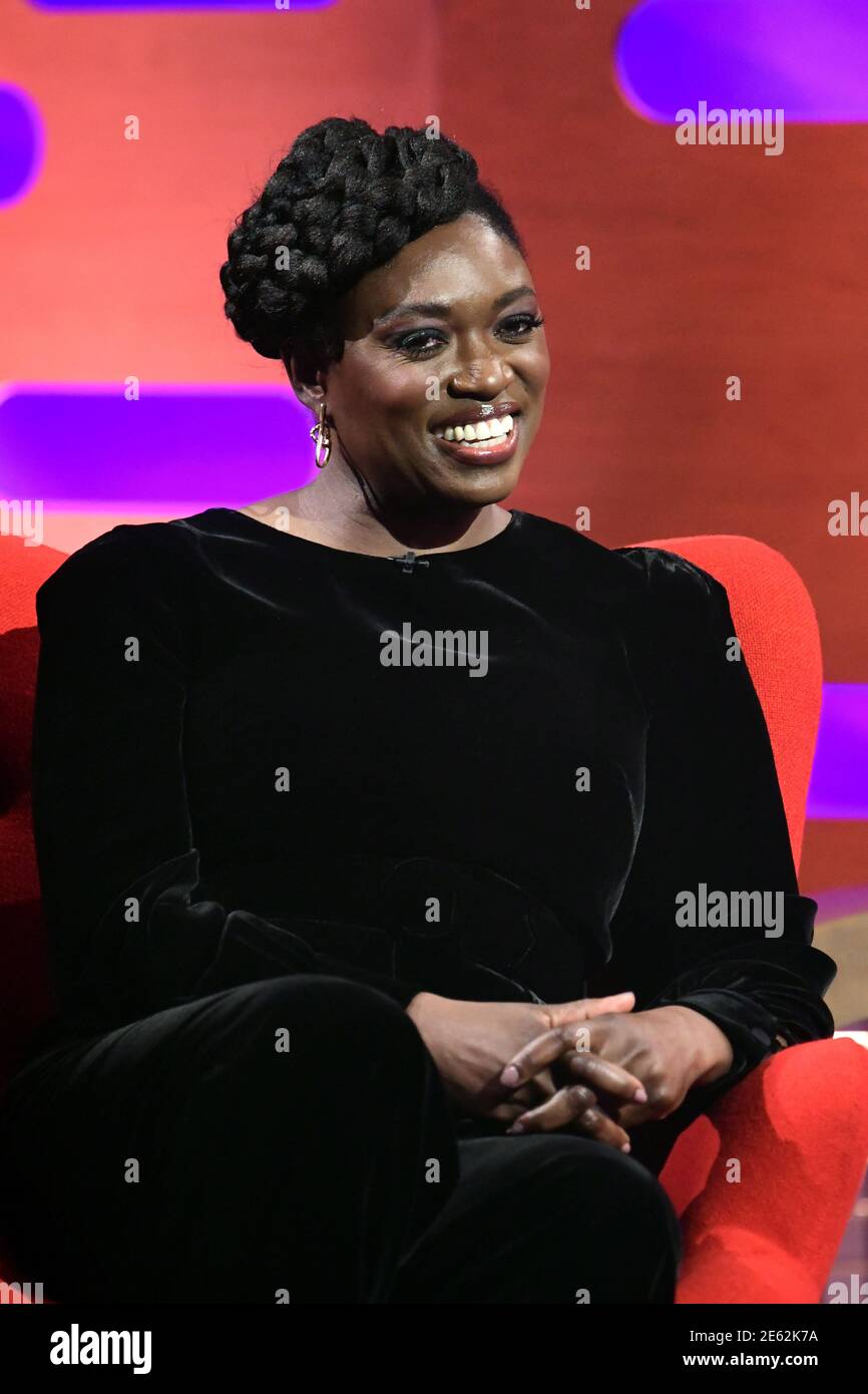 EDITORIAL USE ONLY Andi Osho during filming for the Graham Norton Show ...