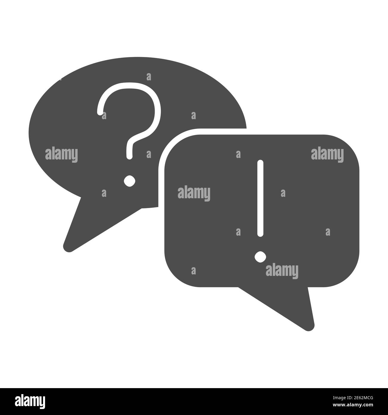 Question and answer bubbles solid icon, business communication concept ...
