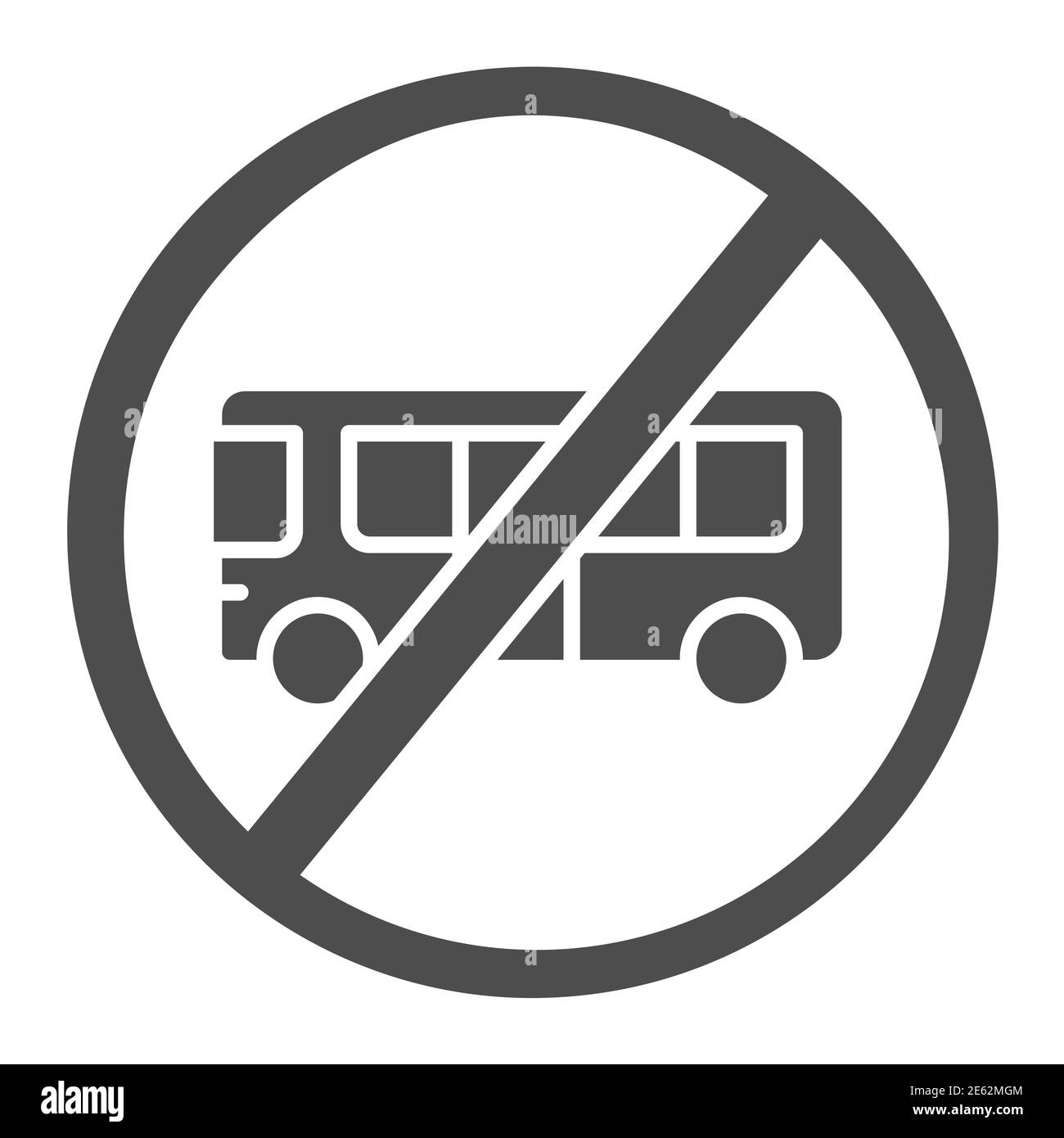 Bus with ban solid icon, Warning and caution for covid-19 epidemic ...