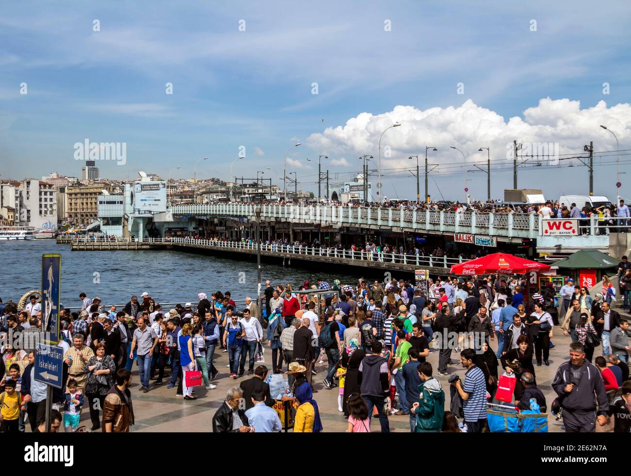 istanbul, Turkey : Crowd of people outside in Eminonu Square Stock ...