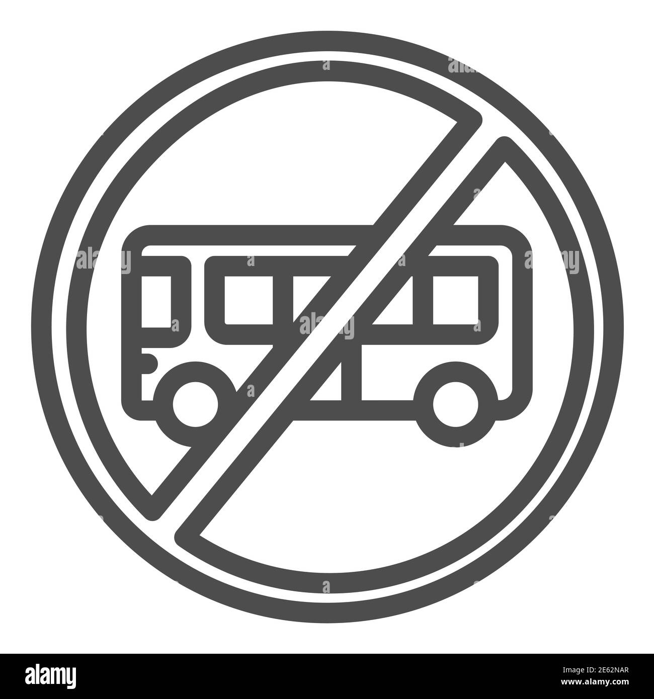 Bus with ban line icon, Warning and caution for covid-19 epidemic ...