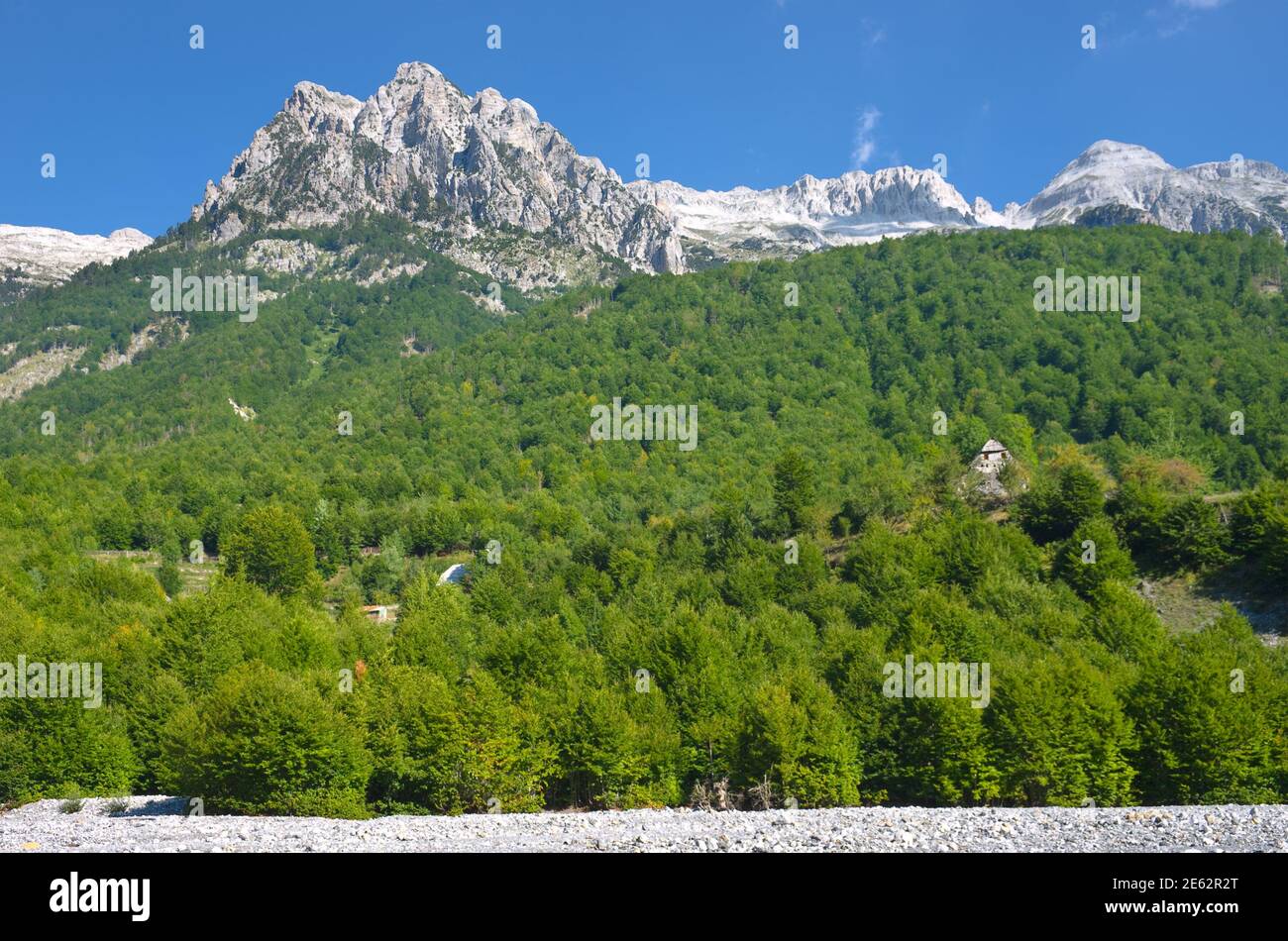 Peak Of Albanian Alps In Valbona Valley Stock Photo - Alamy