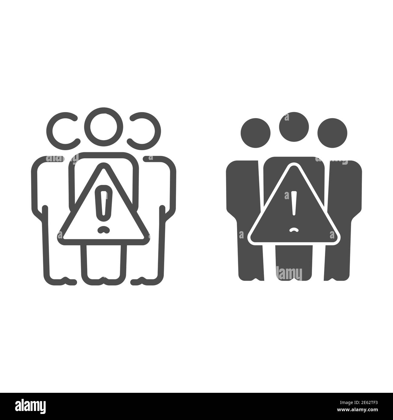 Avoid crowds line and solid icon, Coronavirus prevention concept, Keep ...