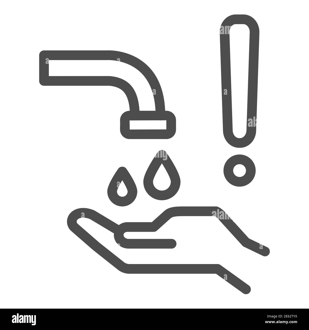 Wash hands under tap line icon, personal hygiene concept, Keep hands ...