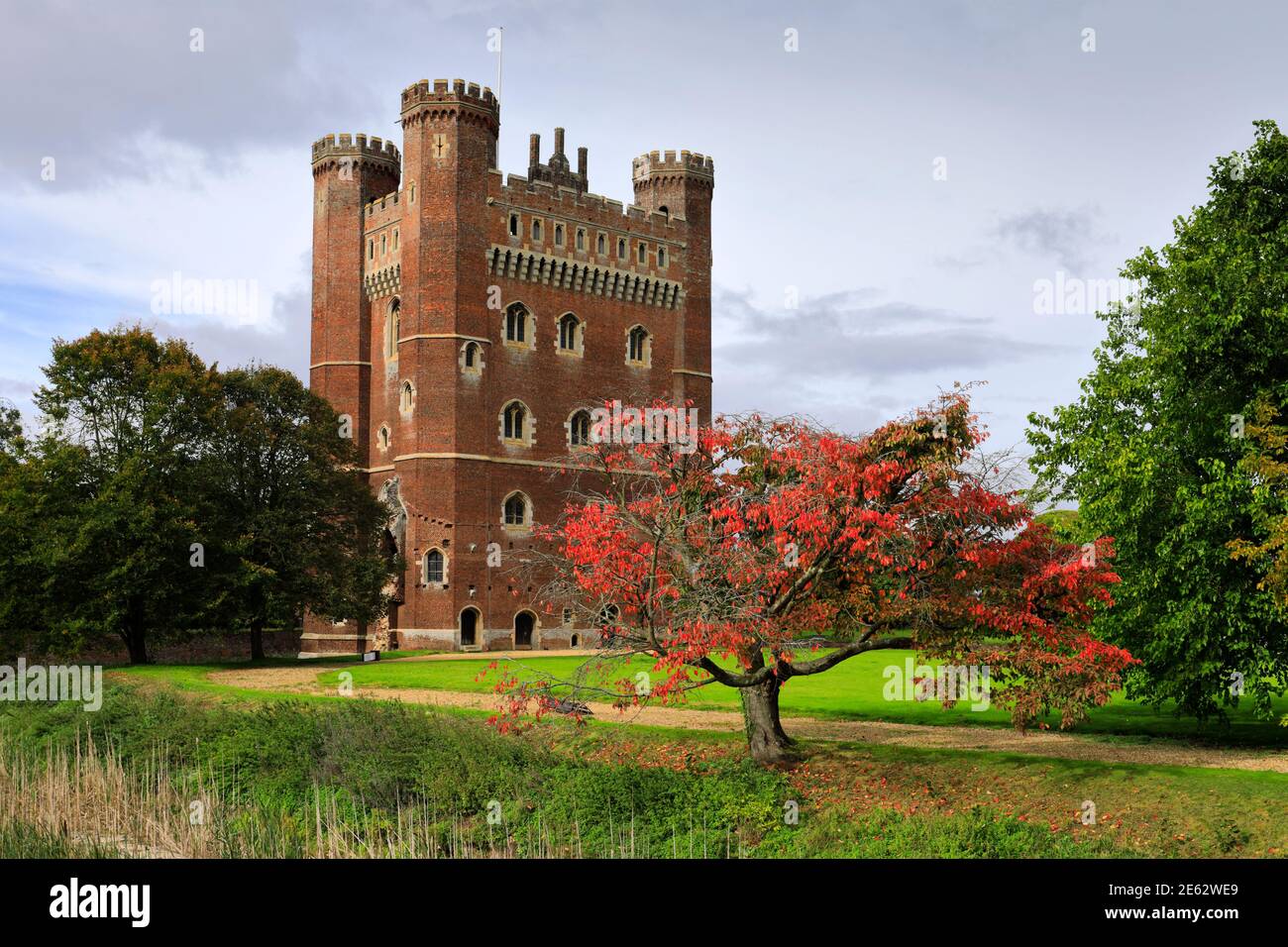 Autumn view of Tattershall Castle, Tattershall village, Lincolnshire ...