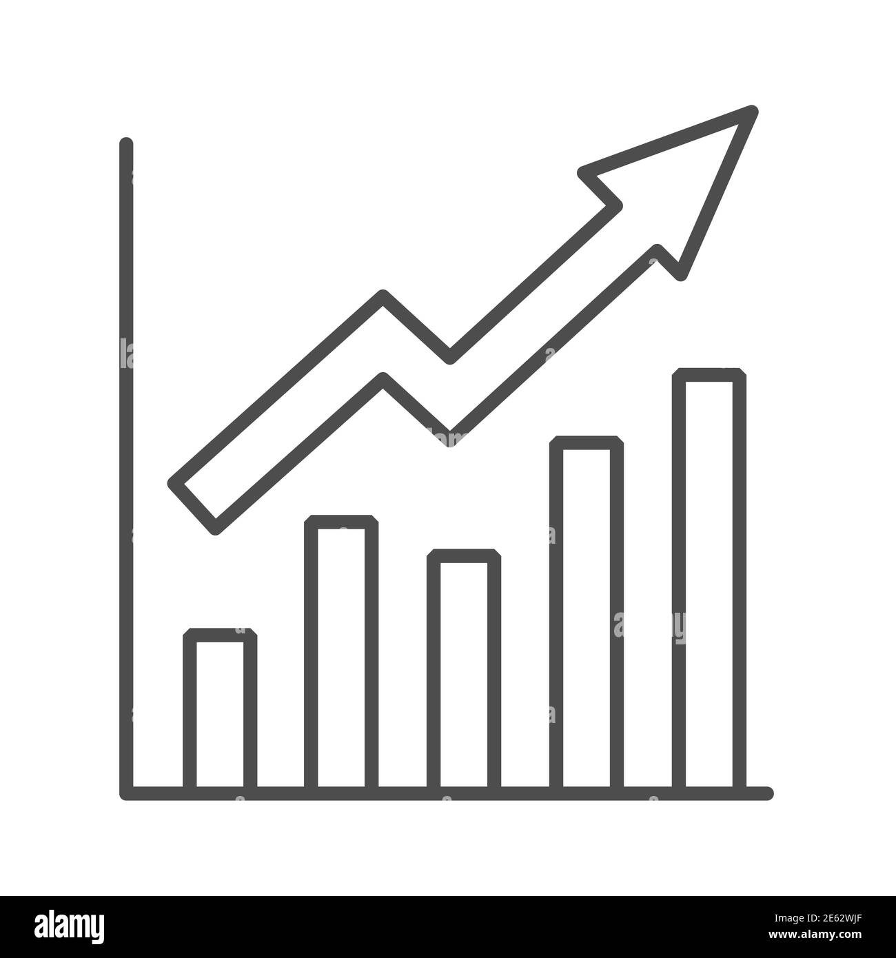 Growth graph thin line icon, Business concept, Infographic sign on ... Growth graph thin line icon, Business concept, Infographic sign on ...