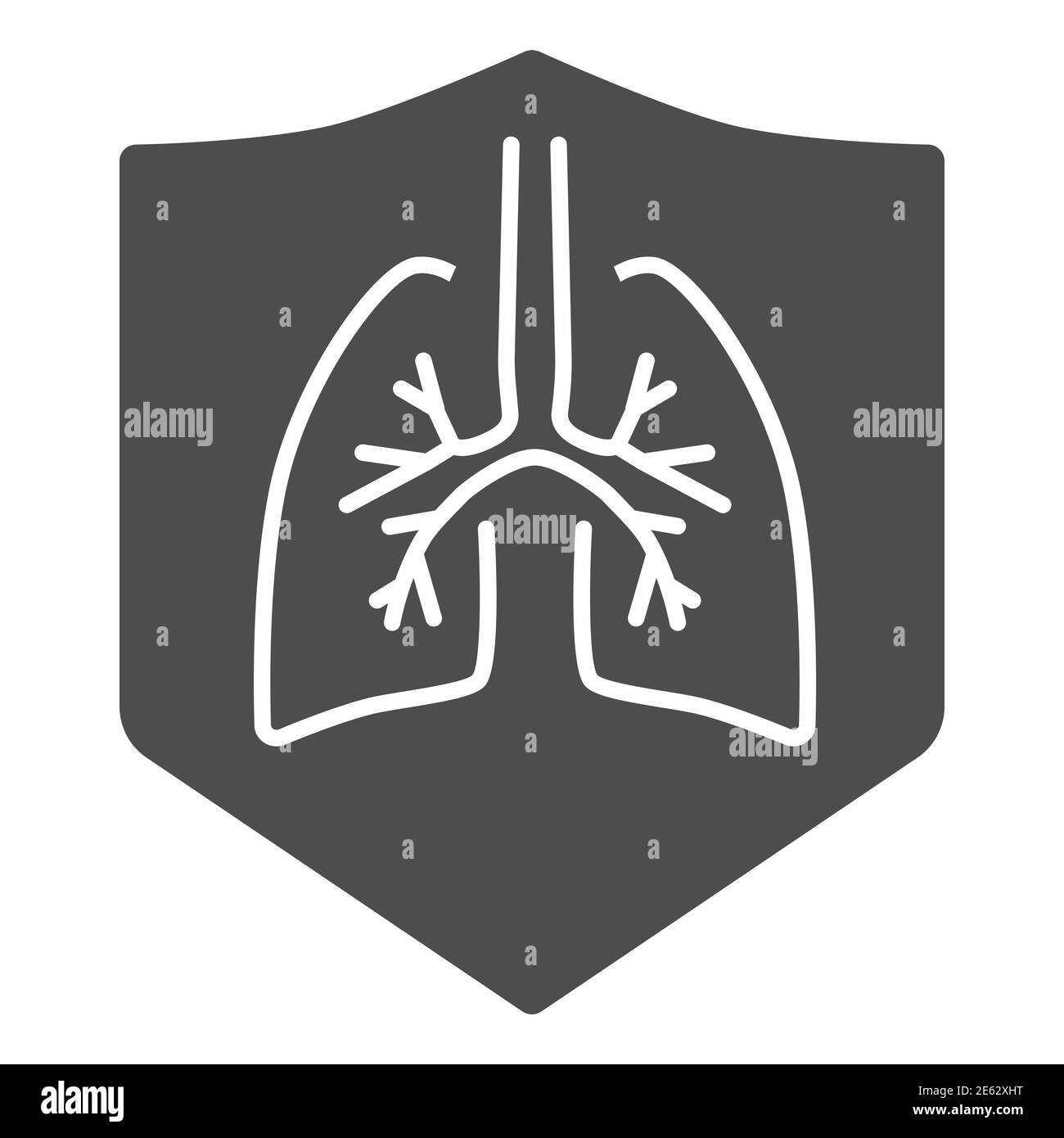 Healthy protected lungs solid icon, Protect from coronavirus concept ...
