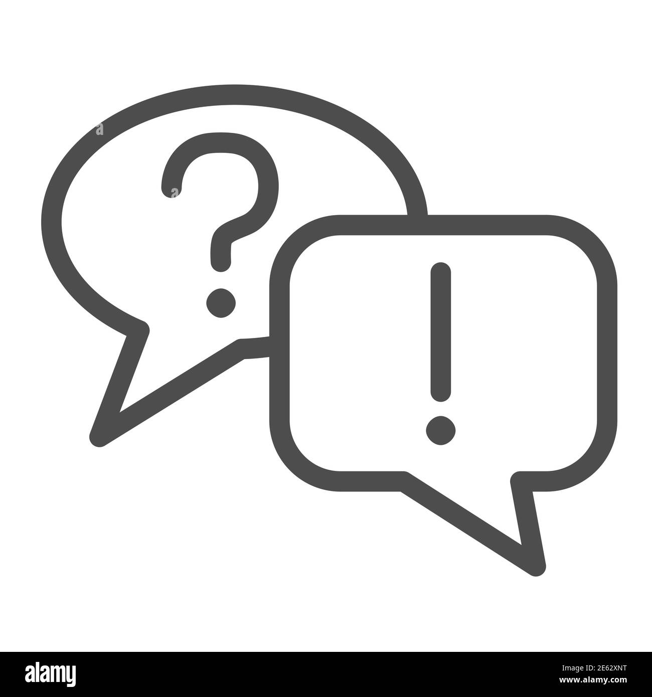 Question and answer bubbles line icon, business communication concept ...