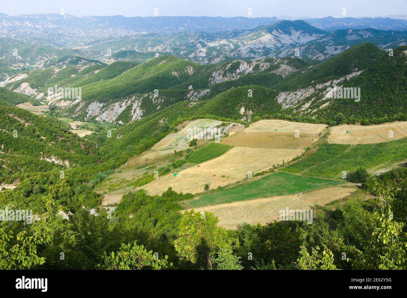 landscape of highlands on the road from Tirana to Elbasan Stock Photo ...