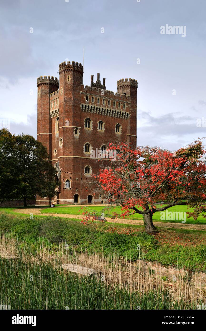 Autumn view of Tattershall Castle, Tattershall village, Lincolnshire ...