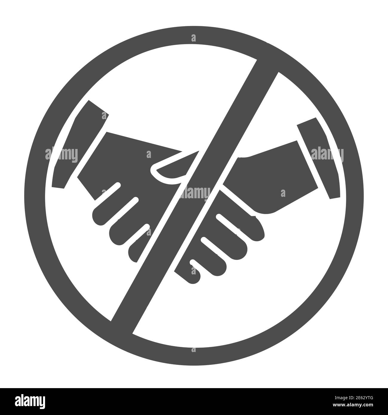 No handshake solid icon, covid-19 prevention concept, avoid physical ...