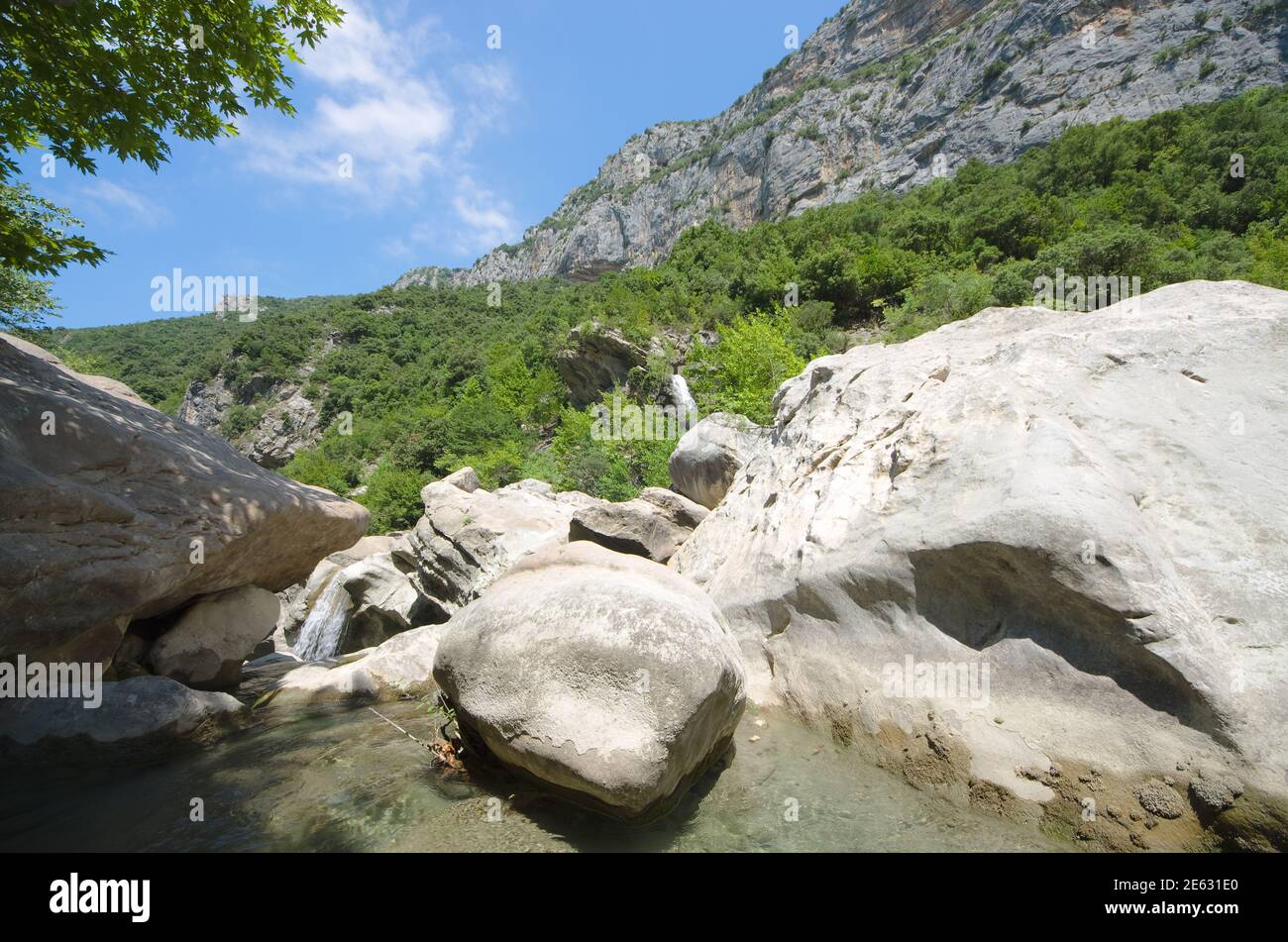 Canyon Erzen River down the path that leads to the Pellumbas Cave also ...