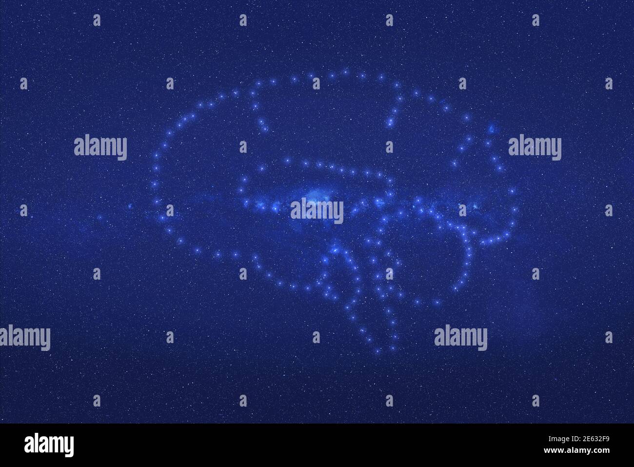 Brain constellation stars in outer space. Elements of this illustration ...