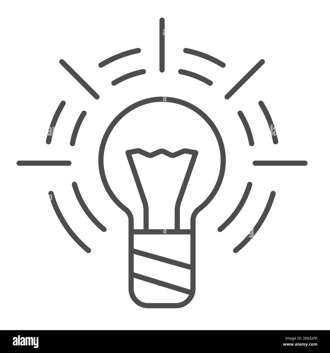 Light Bulb thin line icon, business idea concept, Idea generator bulb ...