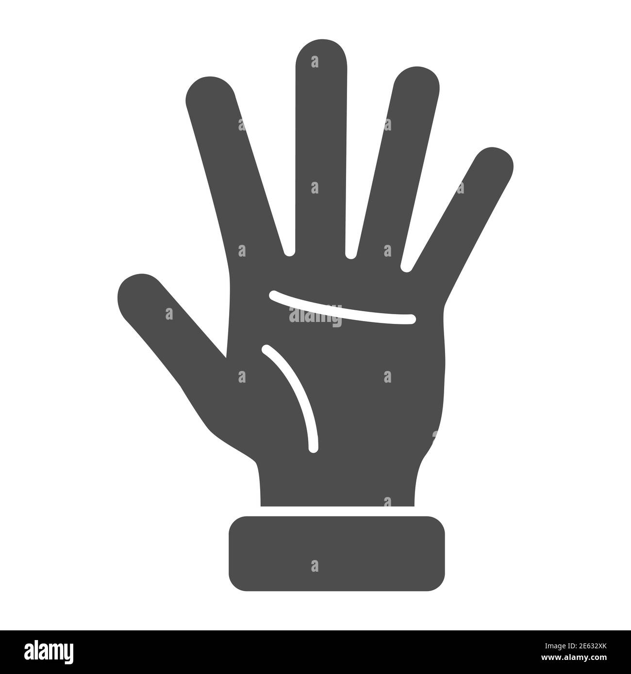 Five fingers gesture solid icon, hand gestures concept, greeting sign ...