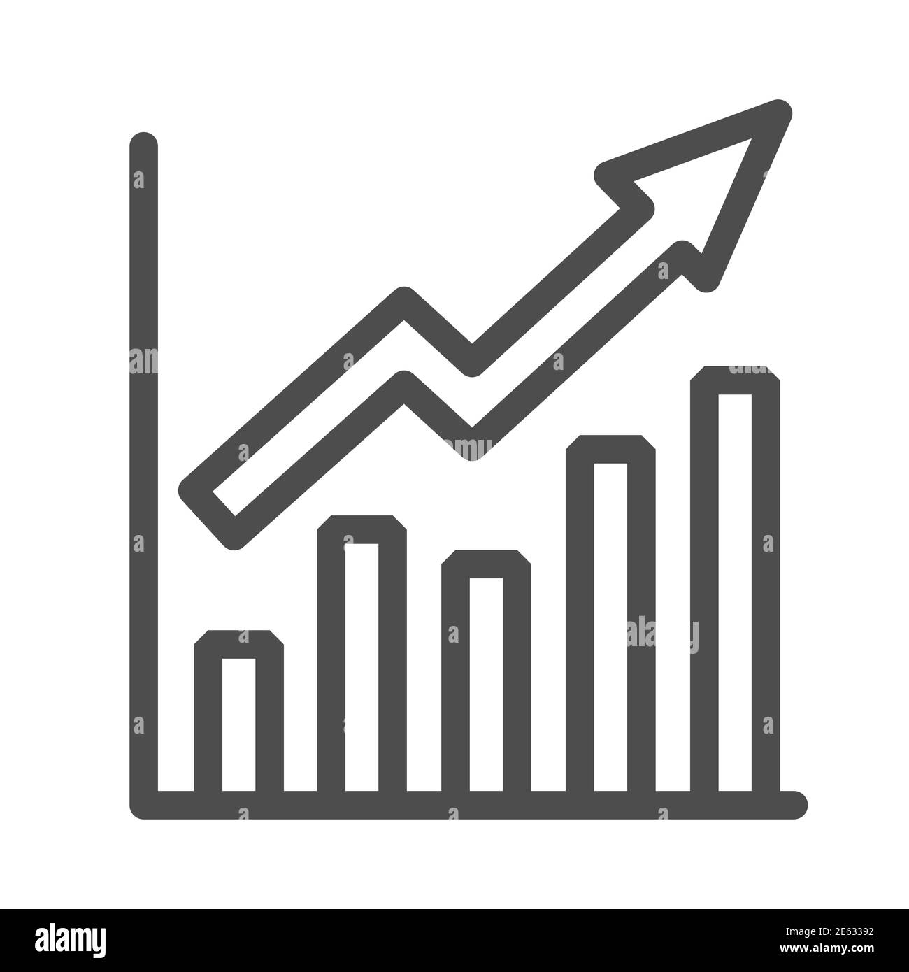 Growth graph line icon, Business concept, Infographic sign on white ...