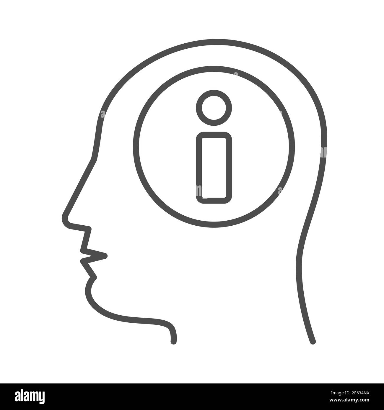 Idea in human head thin line icon, business strategy concept ...