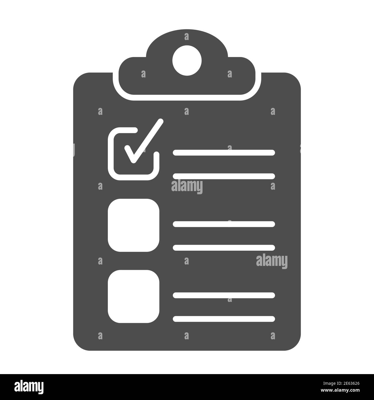 Checklist solid icon, business concept, Clipboard sign on white ...