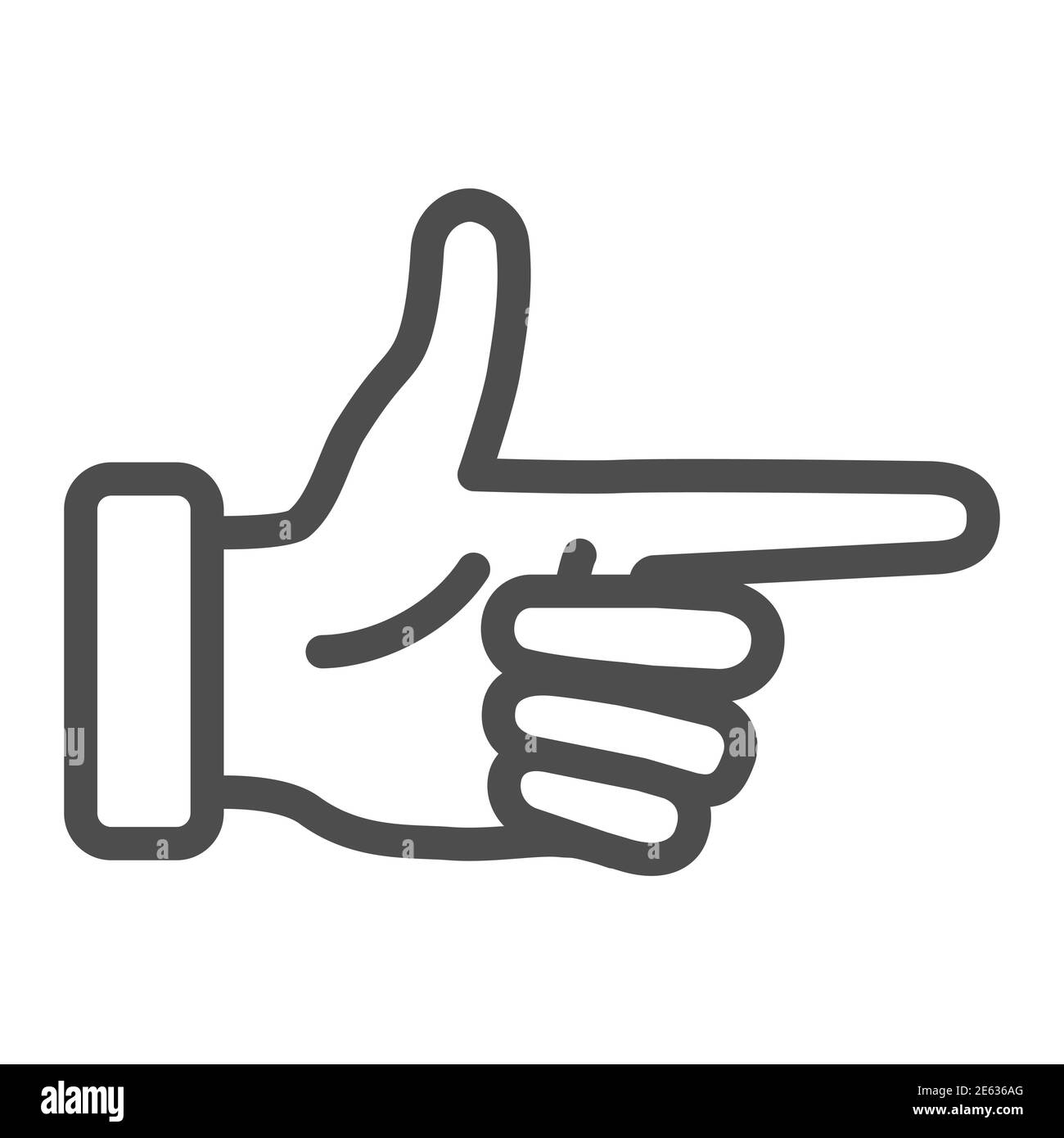 Pointer hand line icon, hand gestures concept, Attention hand gesture ...