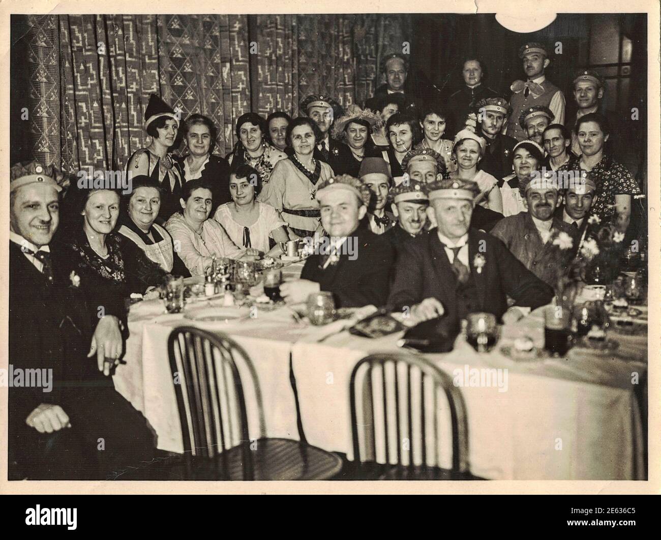 GERMANY - CIRCA 1950s: Retro photo shows social event - celebrating of ...