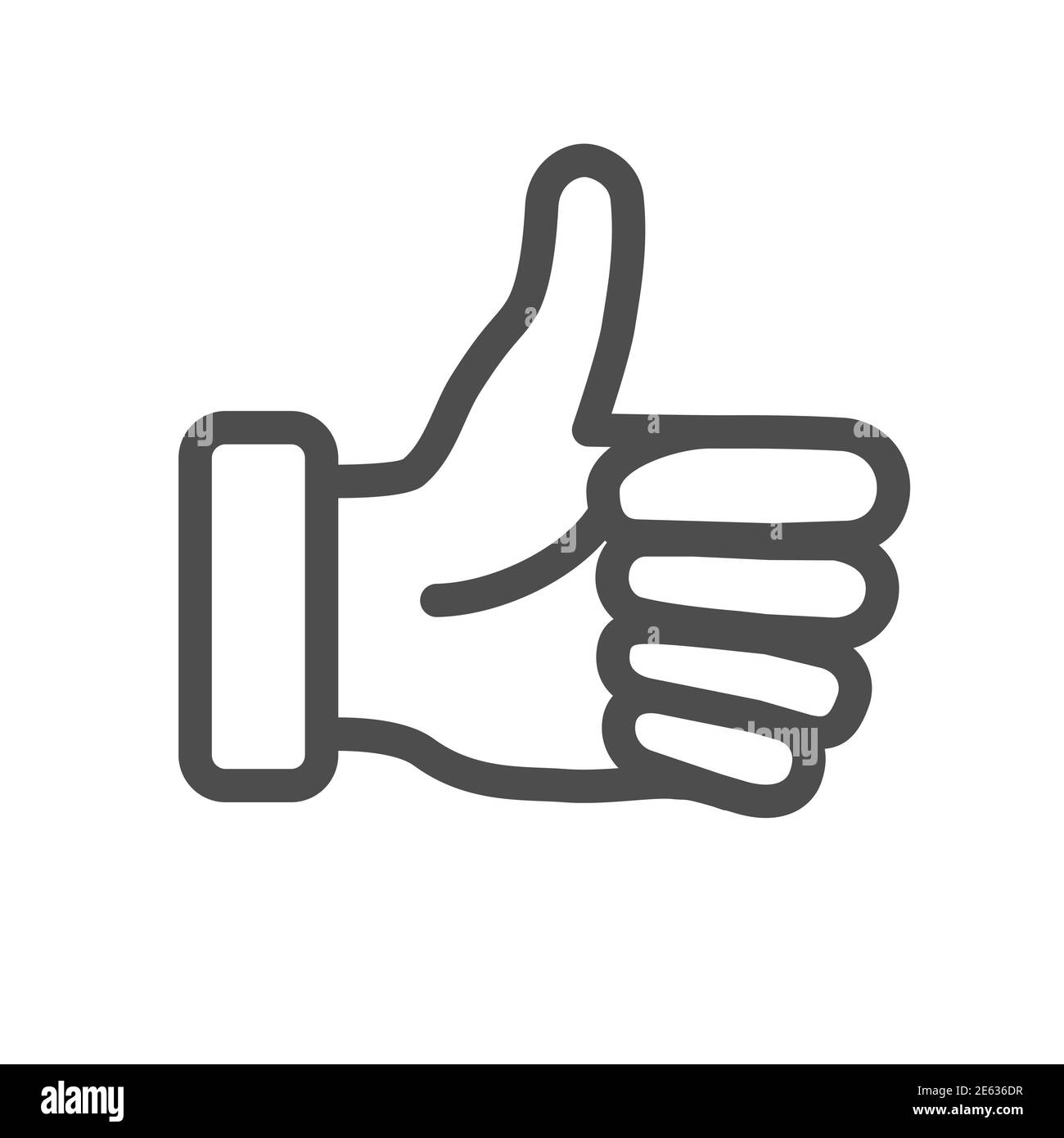 Like gesture line icon, hand gestures concept, thumb up sign on white ...