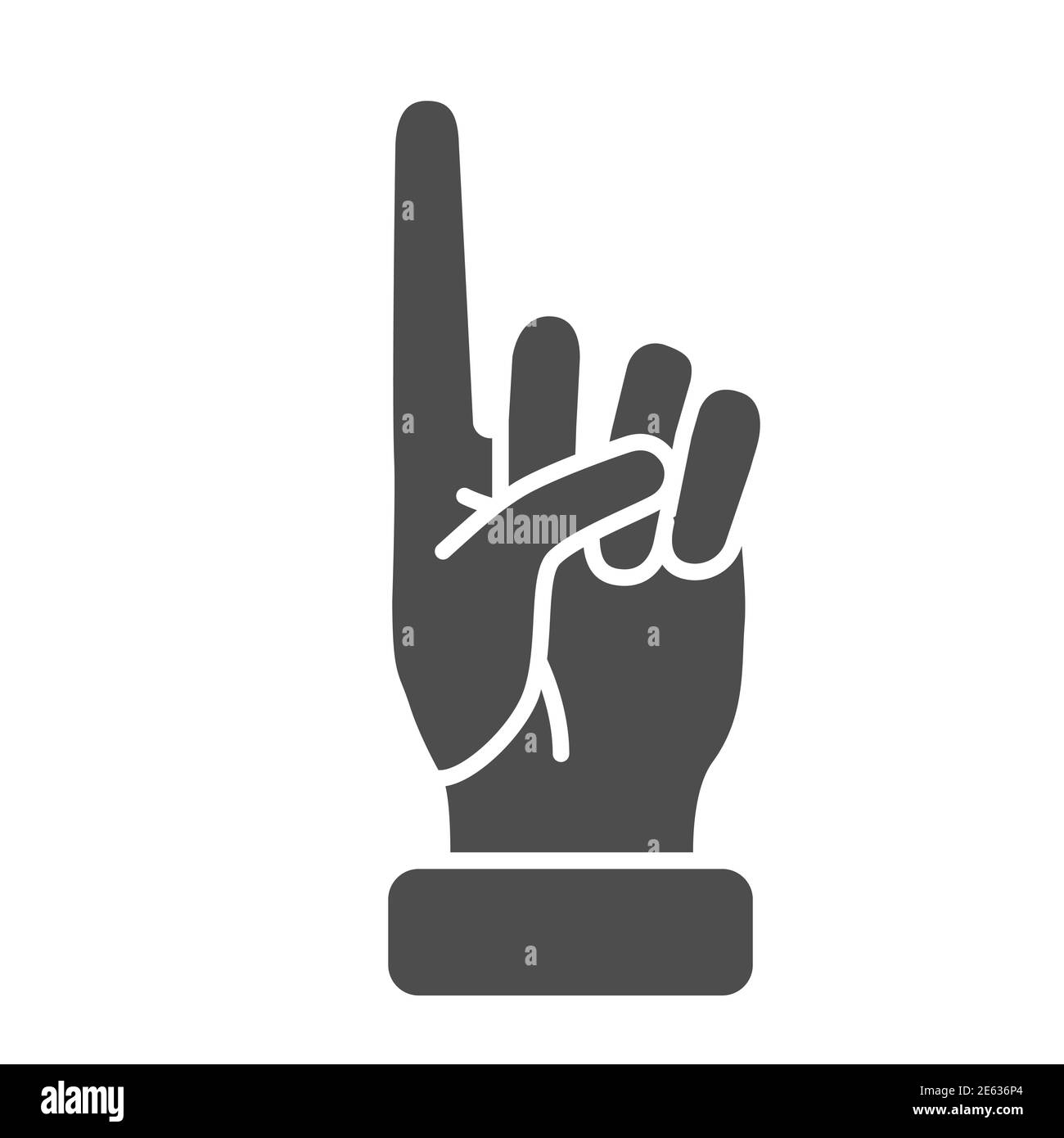 One finger up solid icon, hand gestures concept, Attention hand gesture ...