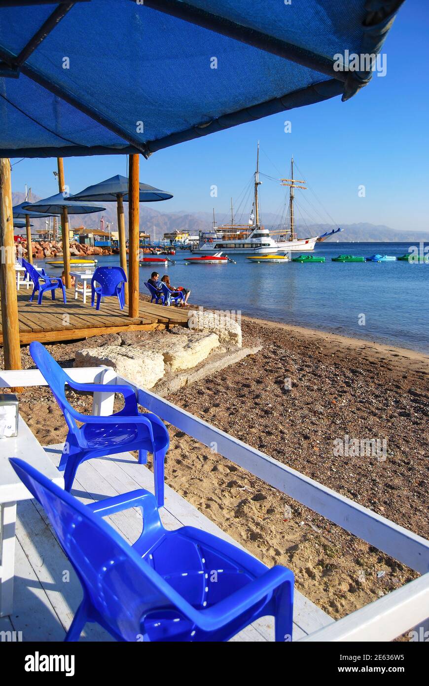 Beach promenade, North Beach, Eilat, South District, Israel Stock Photo ...