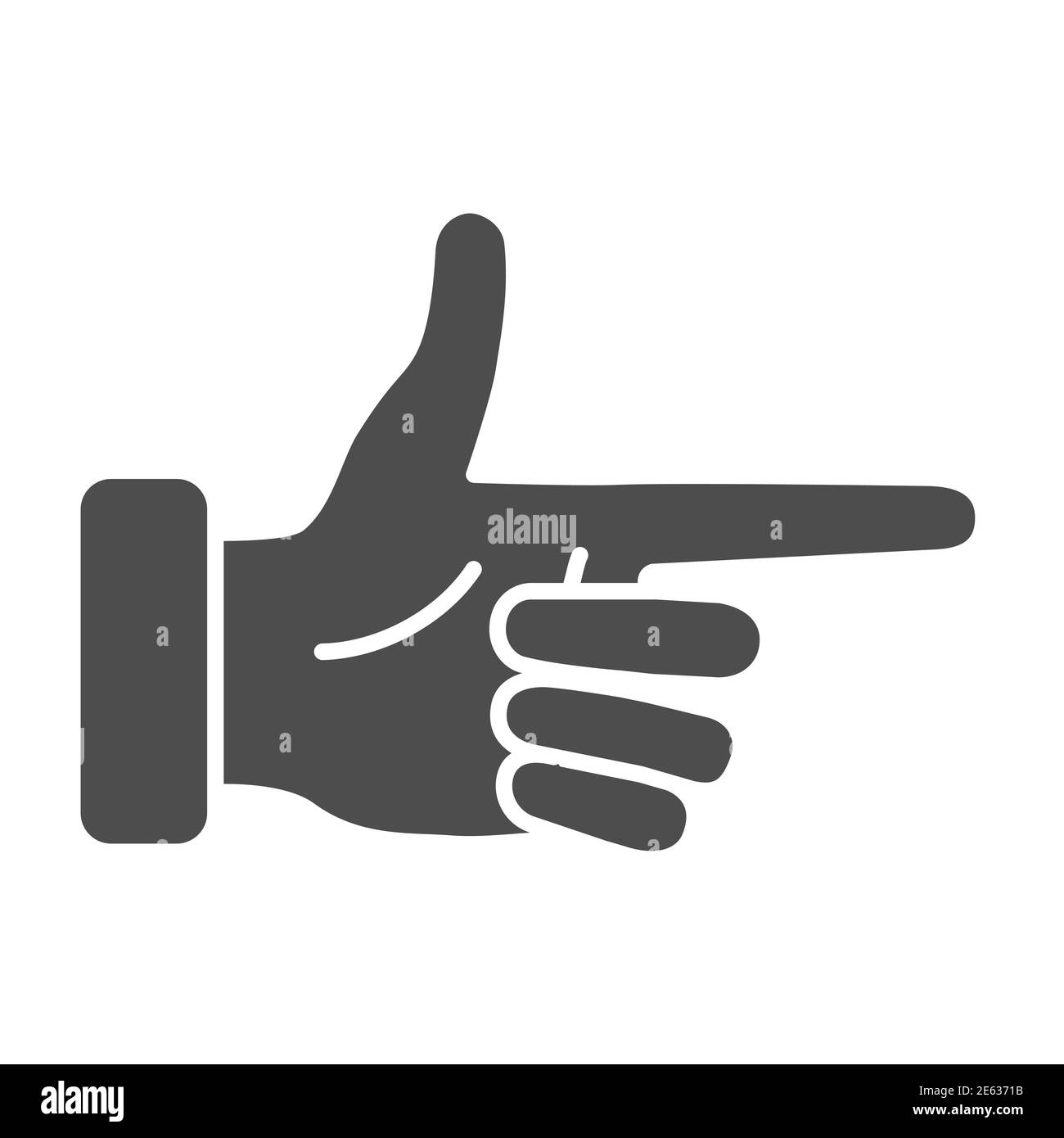 Pointer hand solid icon, hand gestures concept, Attention hand gesture ...