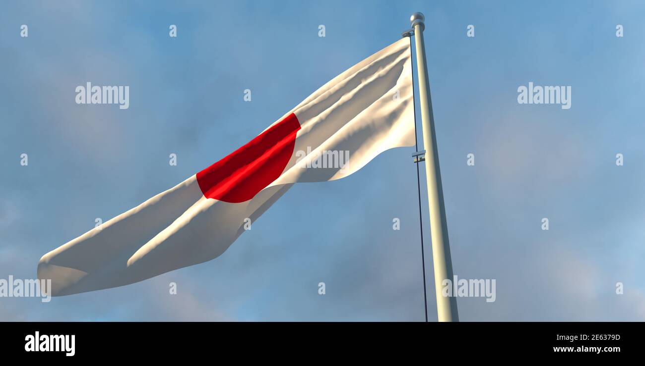 3d rendering of the national flag of the Japan Stock Photo - Alamy