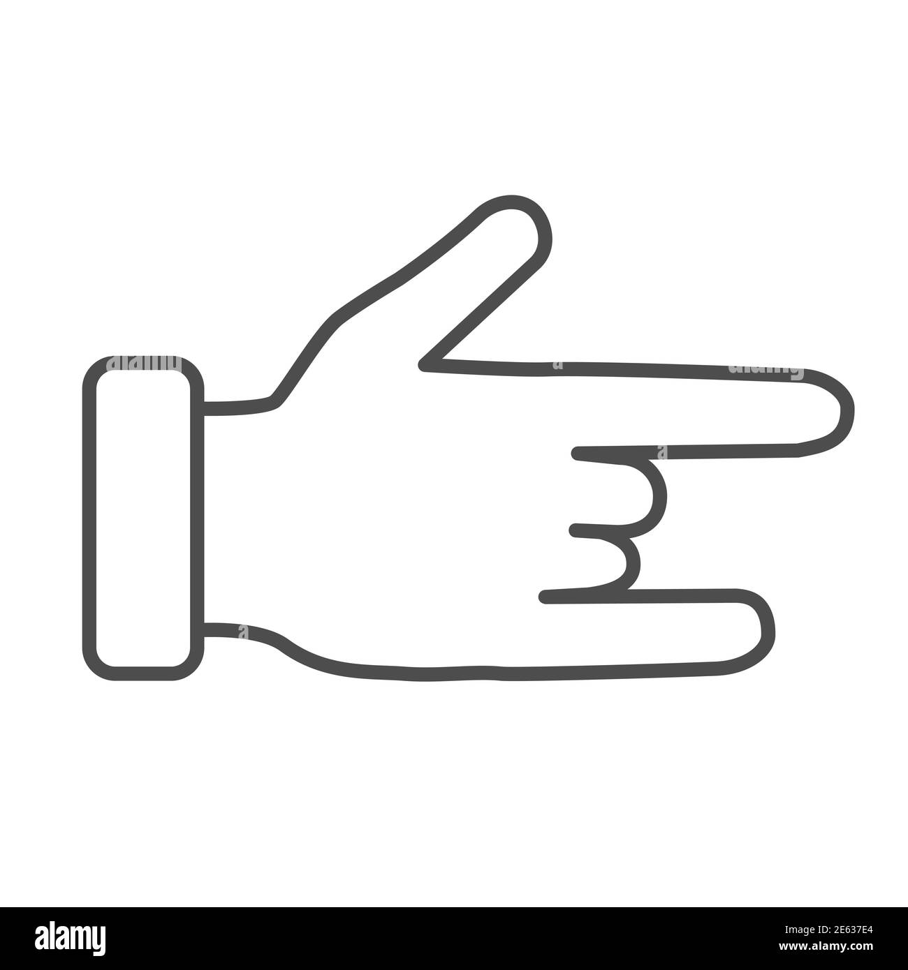 Hand in rock and roll gesture thin line icon, gestures concept, Heavy ...