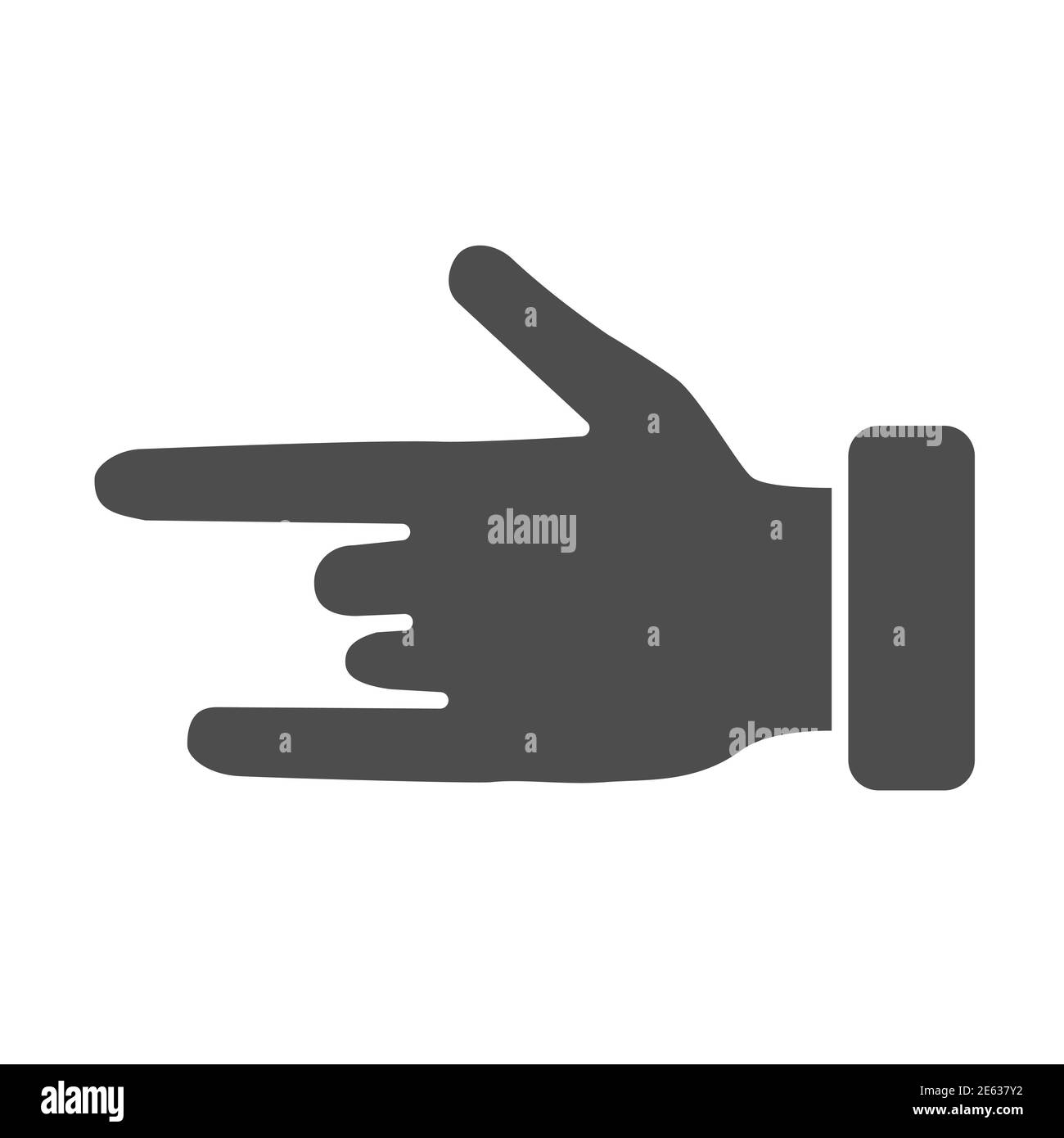 Hand in rock and roll gesture solid icon, gestures concept, Heavy metal ...