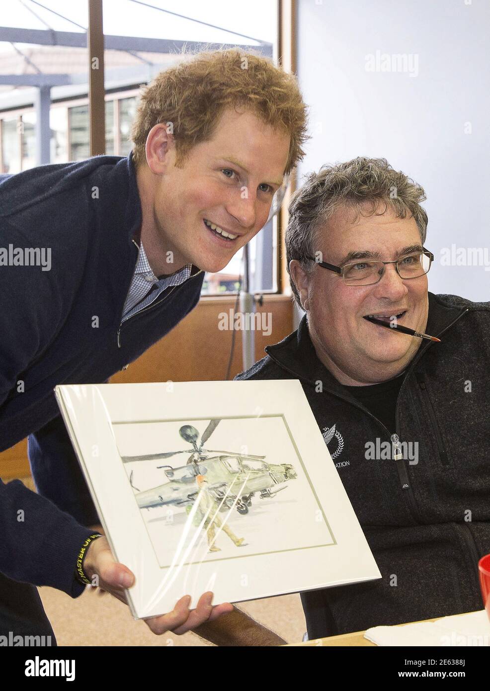 During a visit to the auckland spinal rehabilitation unit hi-res stock ...