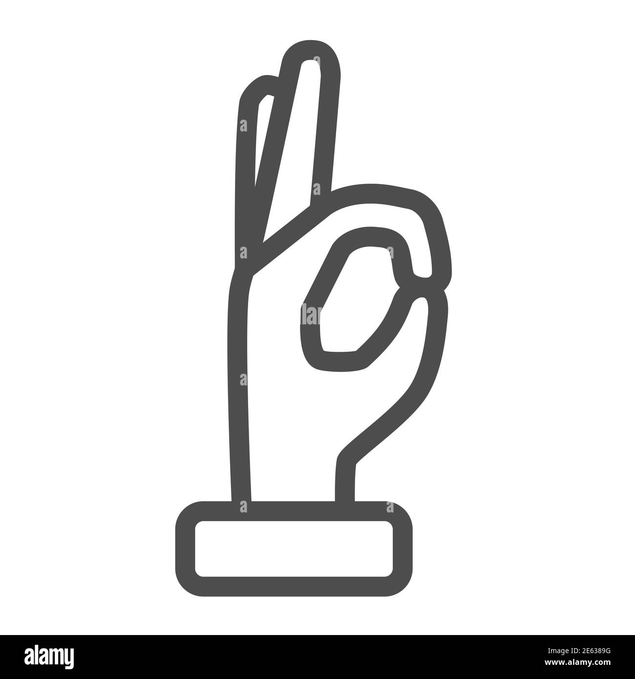 Gesture okay line icon, hand gestures concept, ok hand symbol sign on ...