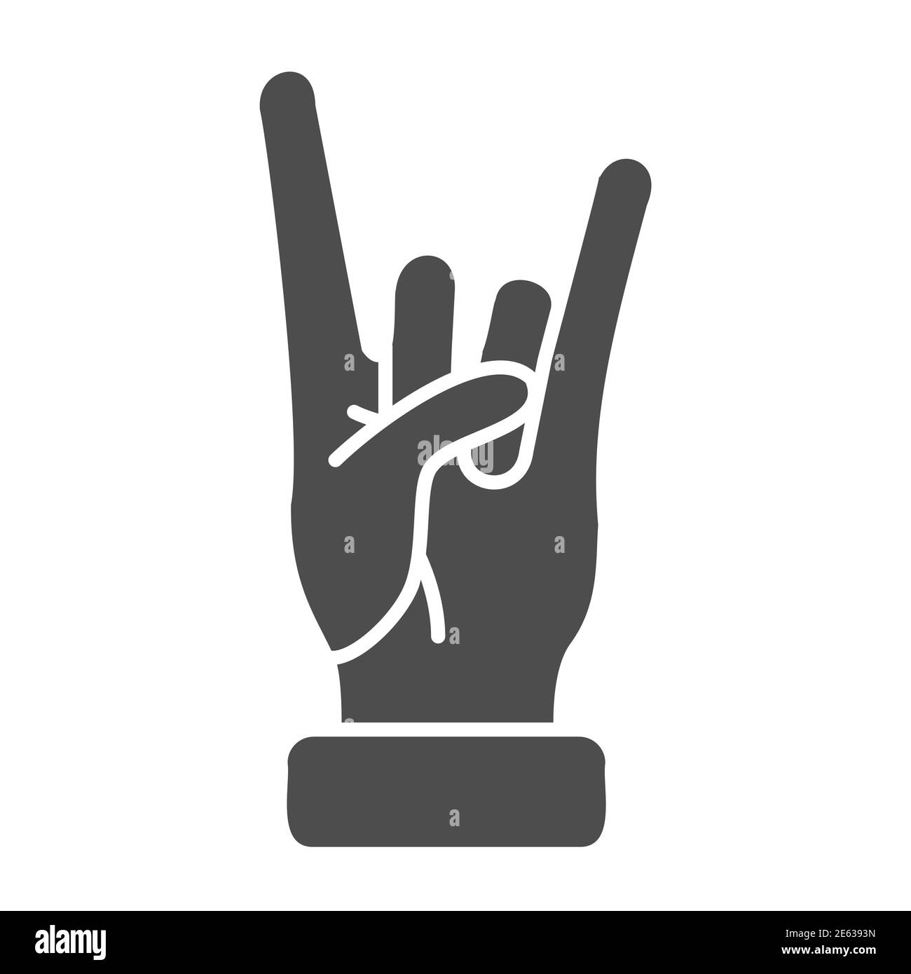 Rock and roll gesture solid icon, Hand gestures concept, Heavy metal ...